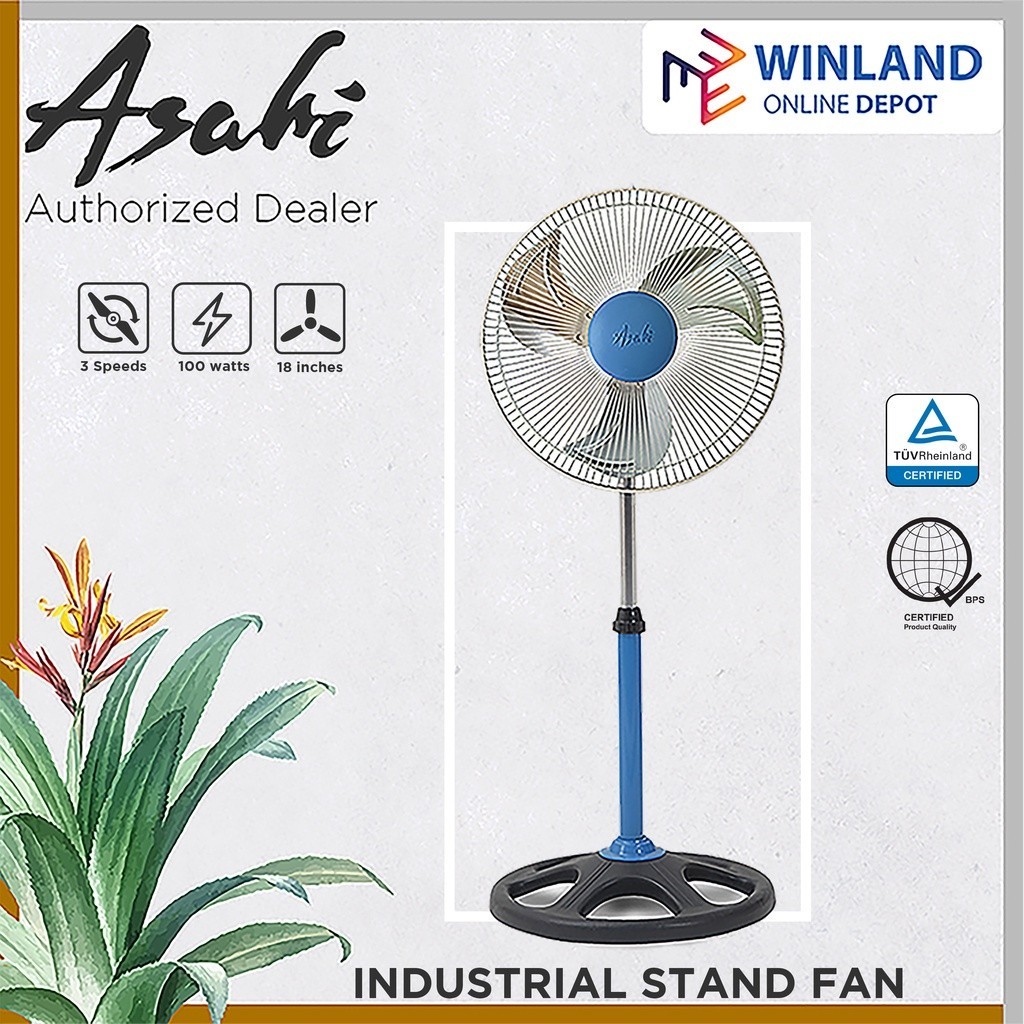 Asahi by Winland Industrial 3in1 18" Stand Fan, Floor Fan, Wall Fan / Electric Fan PF-830 ...