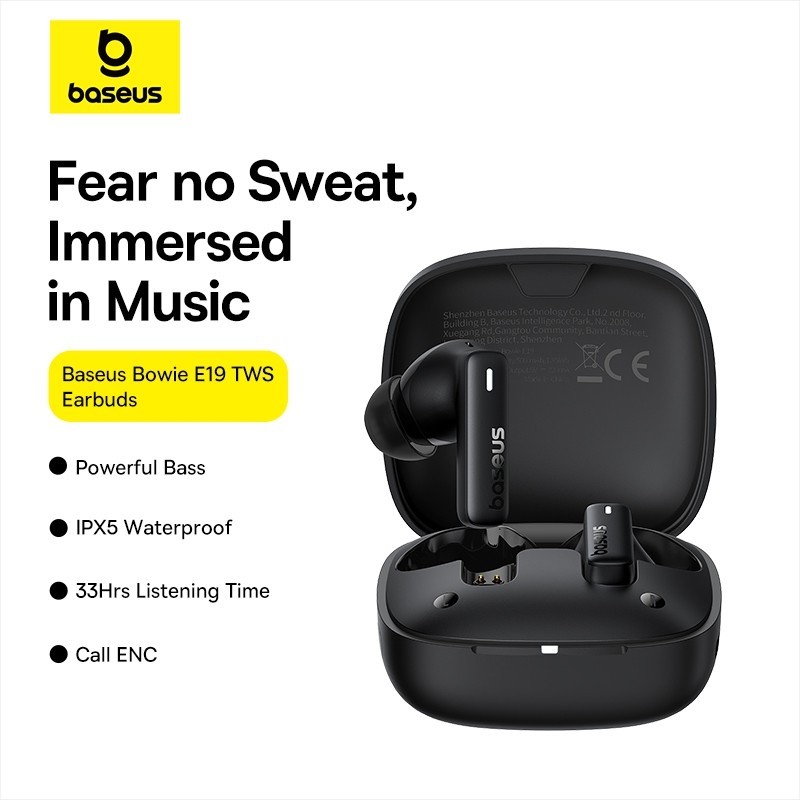 Baseus E19 True Wireless Earbuds TWS Bluetooth 5.3 with IPX5 Waterproof 33h Music Time Call ENC ...