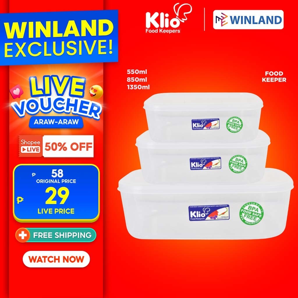 Klio by Winland Rectangular Stackable Food Keeper Kitchenware Container ...