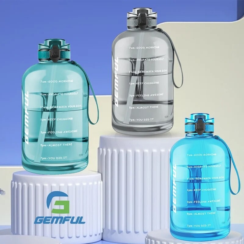 3 Liter Large Water Bottle BPA Free 3l Big Motivational 3000ml Drinking ...