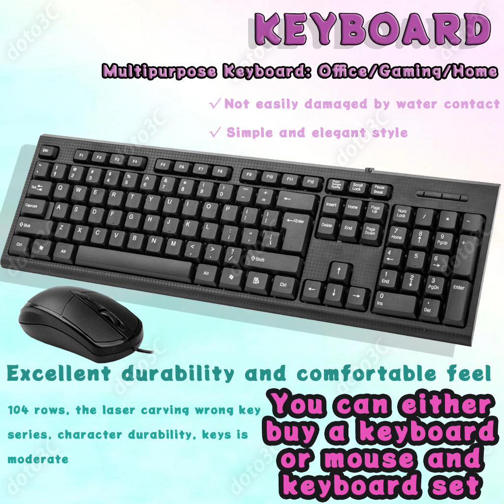 Wired keyboard for laptop office keyboard game keyboard and mouse set ...