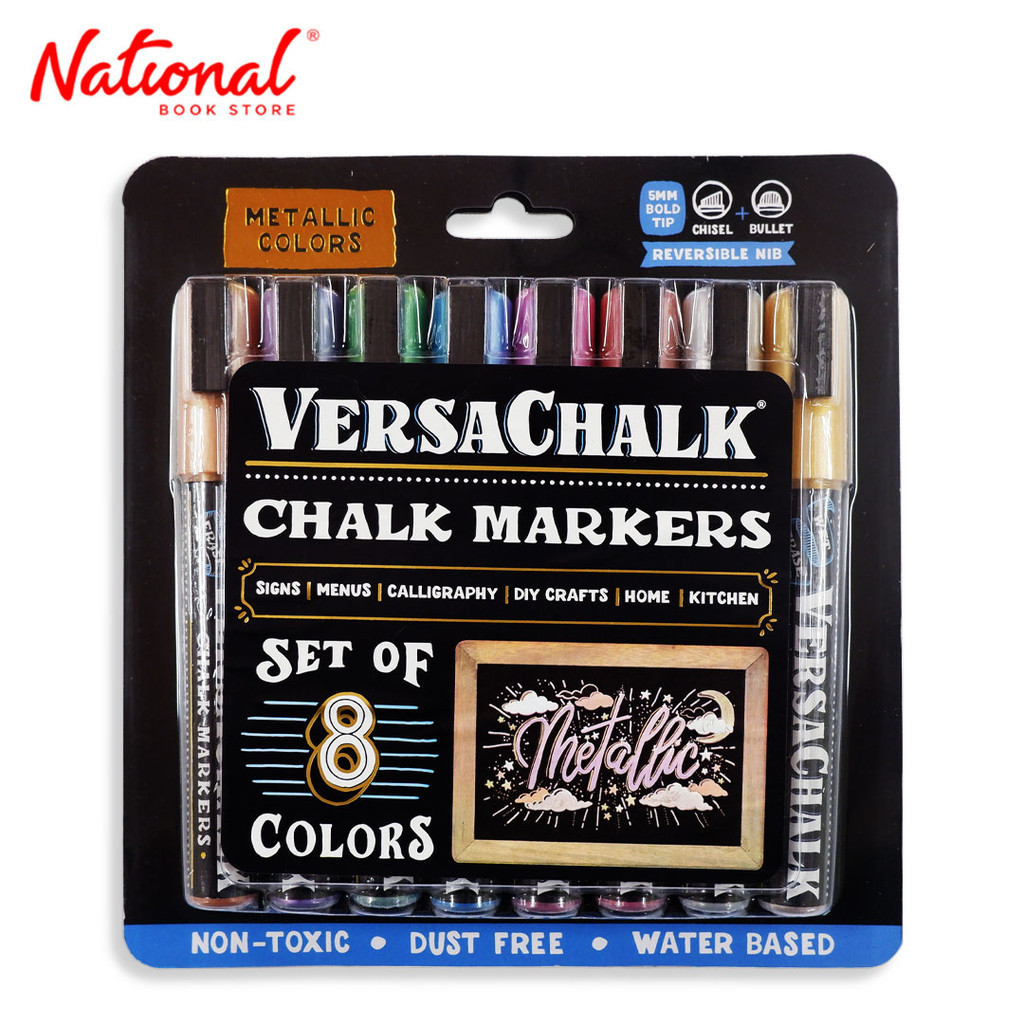 Versachalk Metallic Liquid Chalk Marker Set Of 8 (Bold) | Shopee ...