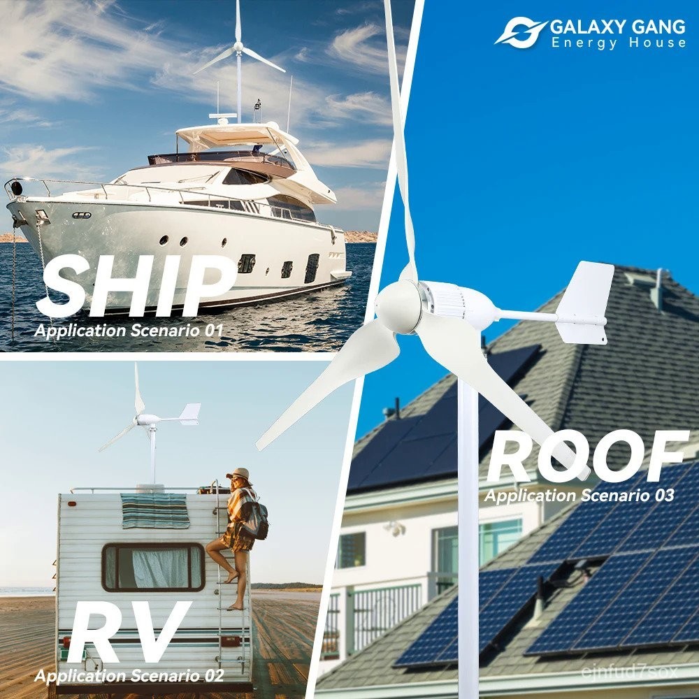 Household Wind Turbine Generator 5kw 3 Blades 24V 48V Free Energy With ...