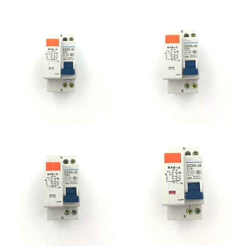 DPNL 1P+N 16A 20A 25A 32A Residual Current Circuit Breaker With Over ...