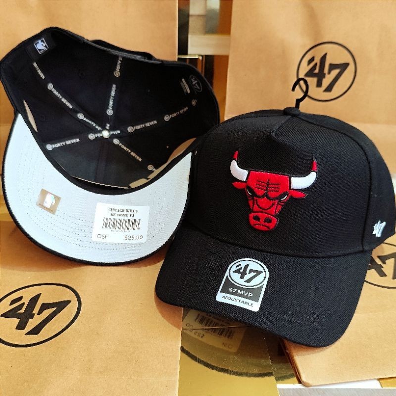 Authentic 47 Brand mvp Chicago Bulls A-frame curve snapback | Shopee ...