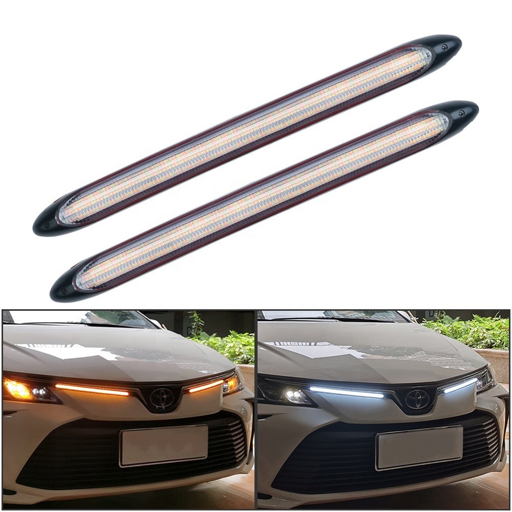 Auto Led DRL Daytime Running Light Strip With Yellow Turn Signal Lamp ...