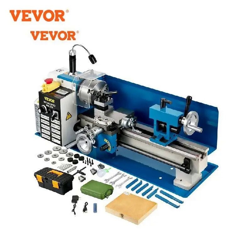 VEVOR Mini Metal Lathe Machine 7";x14"; Benchtop Digital Display 550W ...