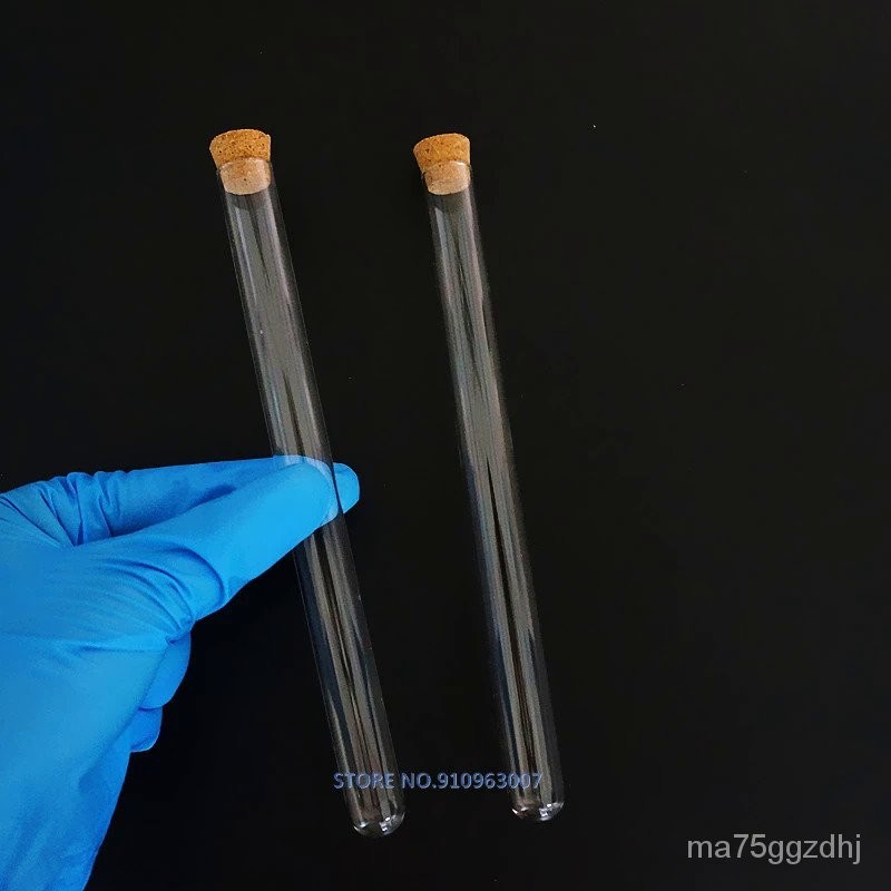 24pcs/lot 15x180mm Lab Clear Glass Round Bottom Test Tube With Cork For ...