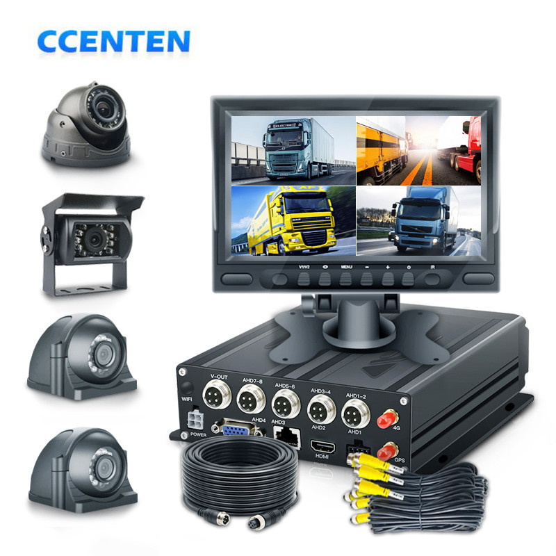 4CH 1080P AHD IR Camera VAN Bus Truck MDVR DVR Video Recorder System 7 ...