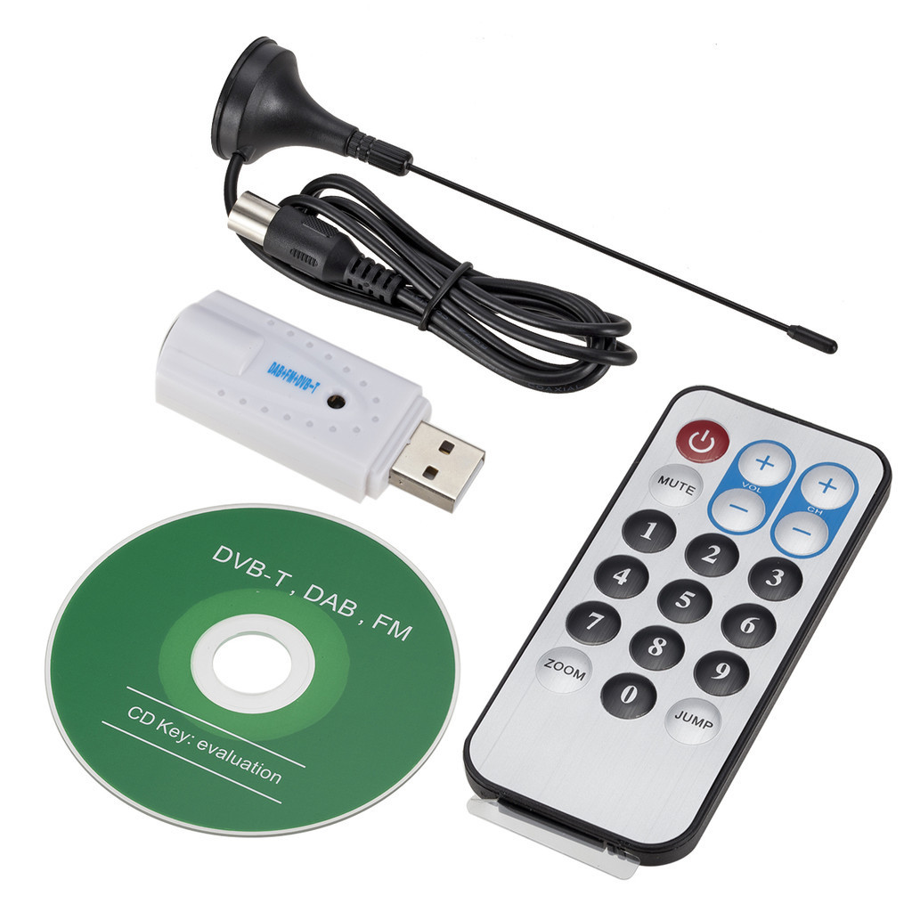 Digital USB TV Stick FM+DAB DVB-T T2 Computer Terminal TV Signal Adapter Receiver Stick Antenna ...