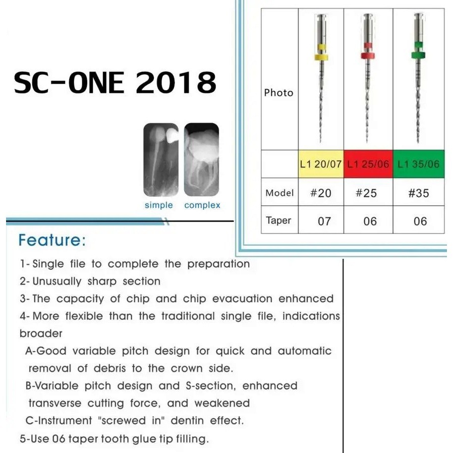 Dental Rotary Instruments SOCO S-One 2018 Endodontic File Reciproc Niti ...