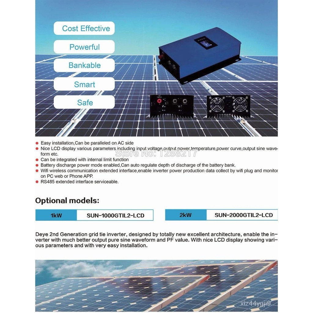1000W 2000W SUN-2000GTIL2-LCD/SUN-1000GTIL2-LCD MPPT Solar Grid Tie ...
