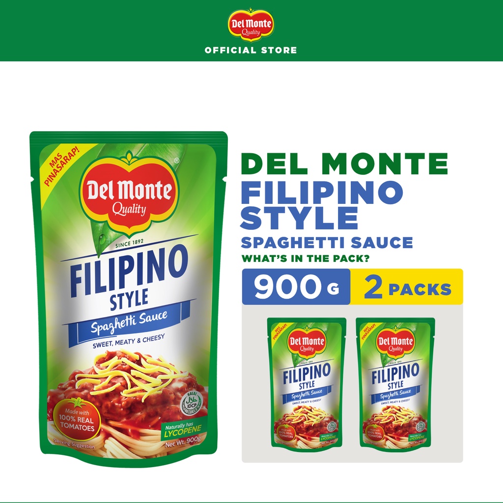 DEL MONTE Filipino Style Spaghetti Sauce sweet, meaty & cheesy - 900g ...