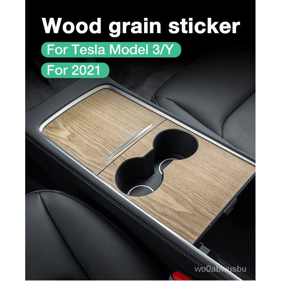 For Tesla Model 3 Model Y 2022 Central Control Panel Sticker Wood Grain ...