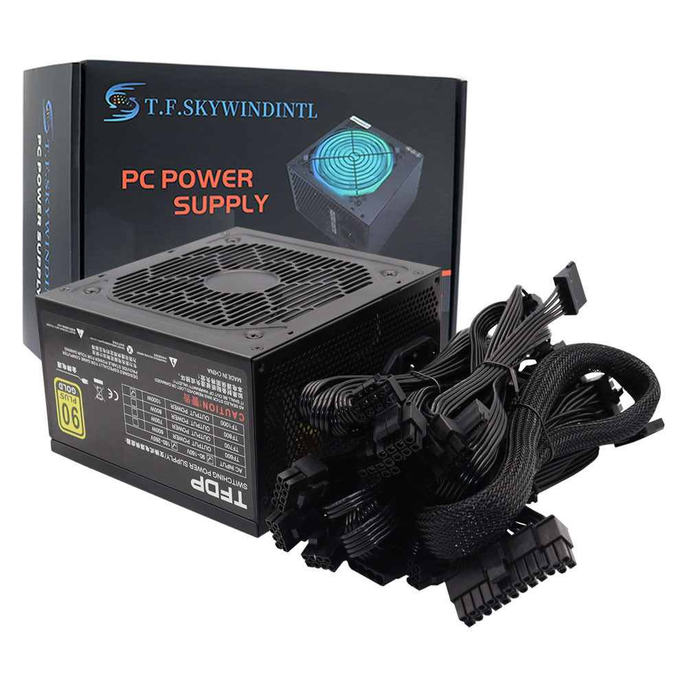 ATX Pc Power Source Full Modular 1000W 80 Plus Gold Computer PSU Dual ...
