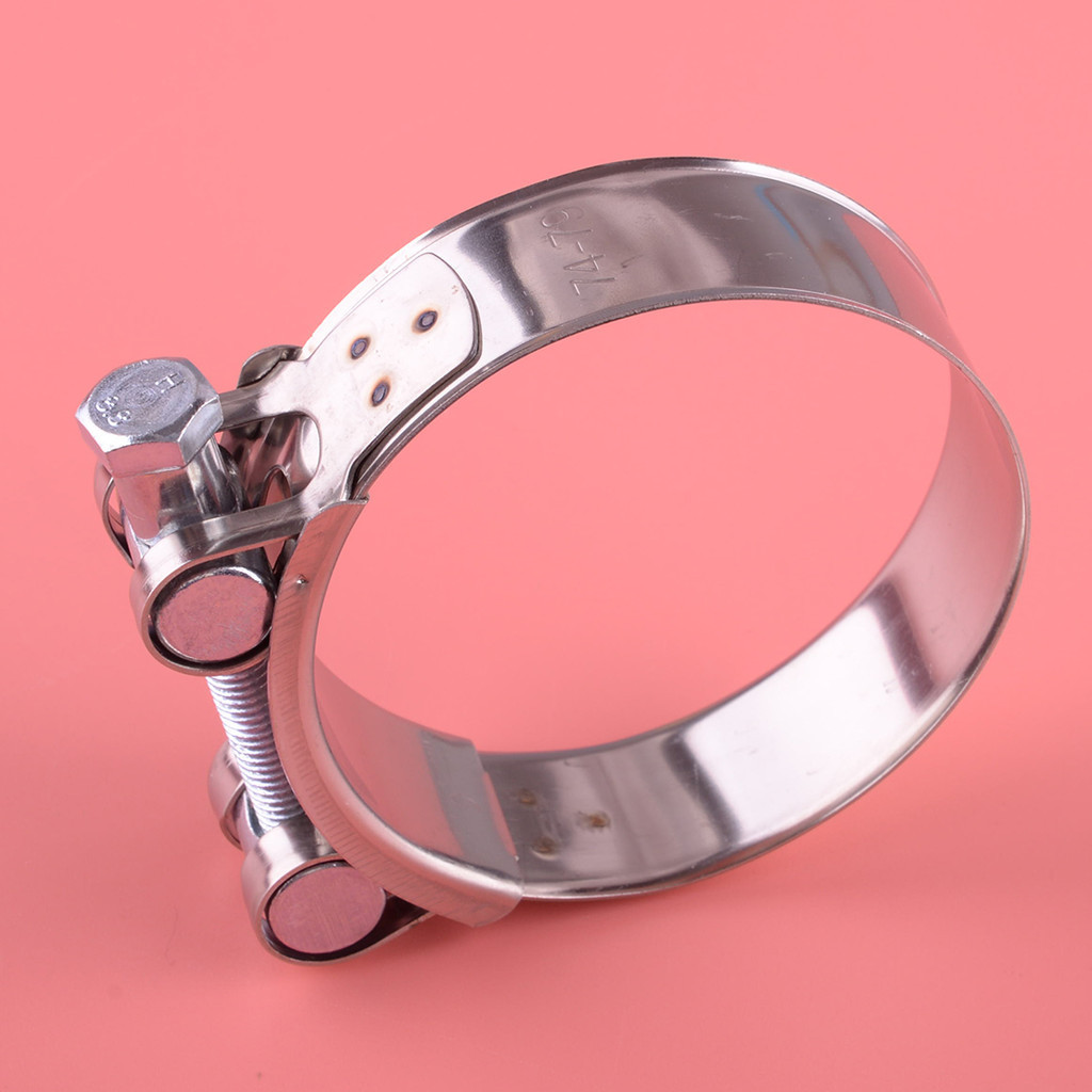 ⚔201 Stainless Steel Silver Universal Exhaust Clamp 2.5\" for Muffler ...