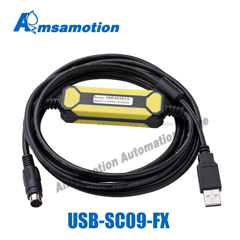 AMSAMOTION USB-SC09-FX For Mitsubishi PLC Programming Cable Compatible ...