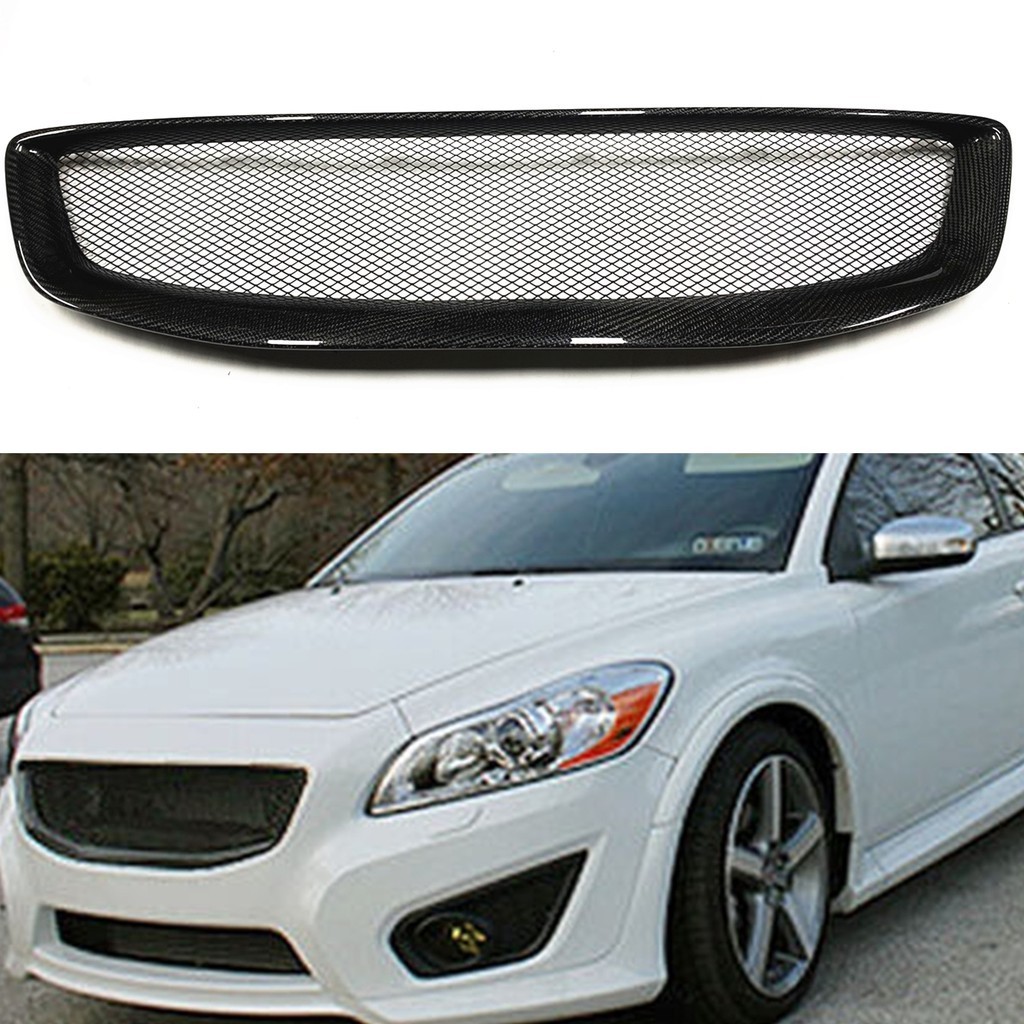 유Front Grille For Volvo C30 2011 2012 2013 Honeycomb Style Real Carbon ...