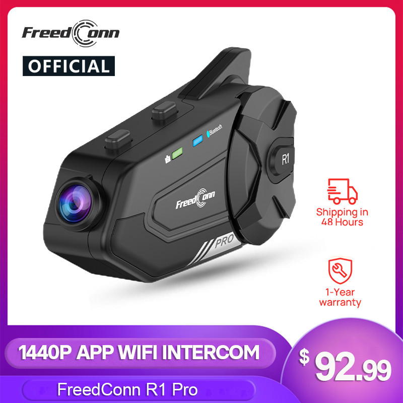 Freedconn R1 PRO Motorcycle Helmet Headset Group Intercom Waterproof ...