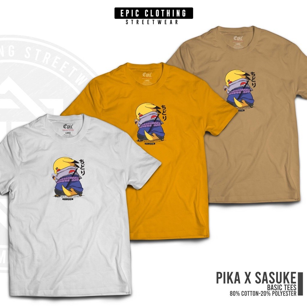 12 - PIKACHU X SASUKE - ANIME - Epic clothing Streetwear ( cotton ...