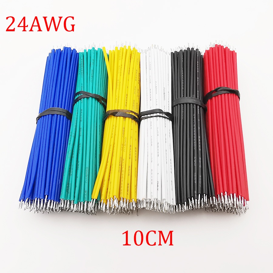 ♠100Pcs/Lot Double-head Tin-Plated Breadboard PCB Solder Cable Jumper ...