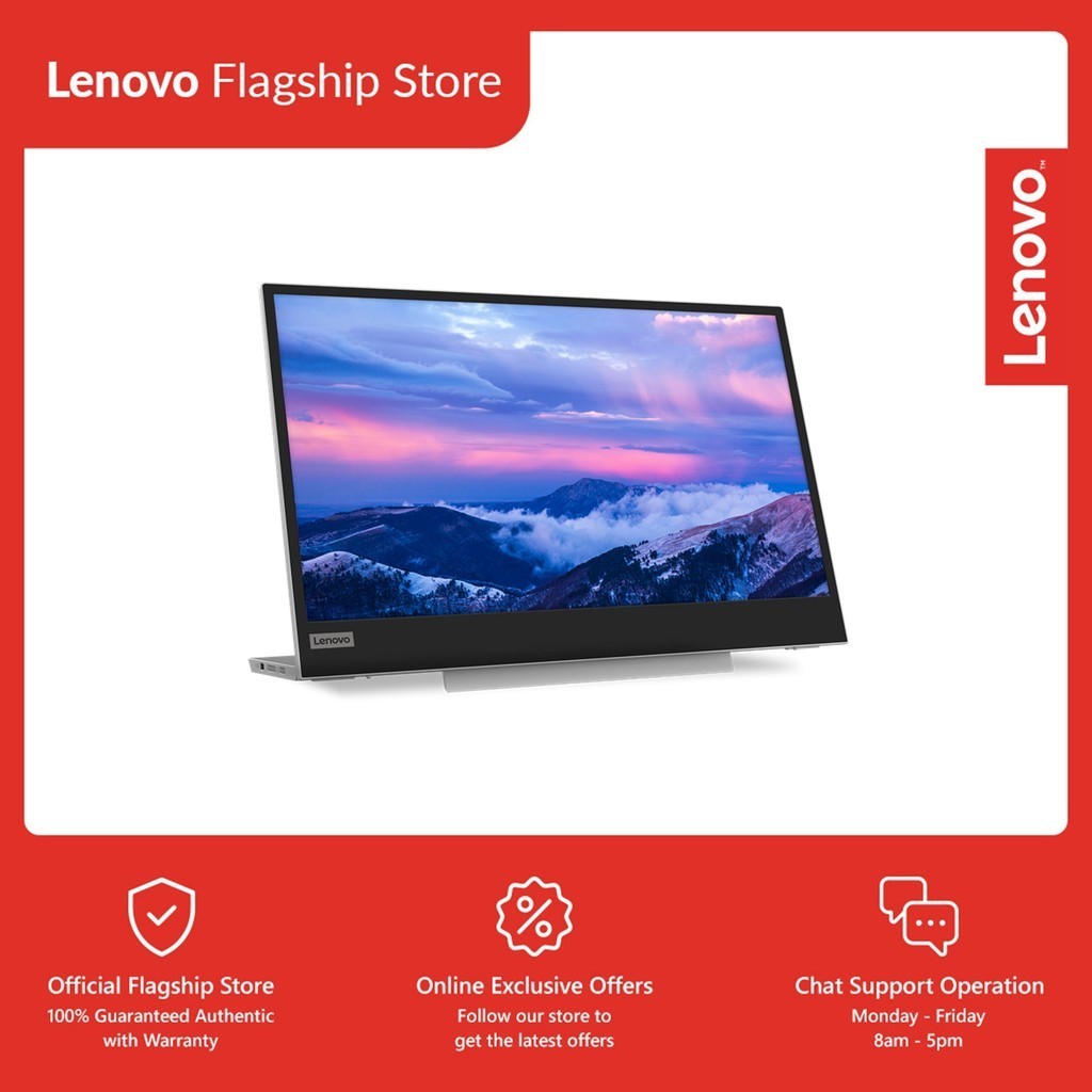 Lenovo L15 Monitor 15.6" FHD (1920x1080) IPS display, Anti-glare 16:9 ...