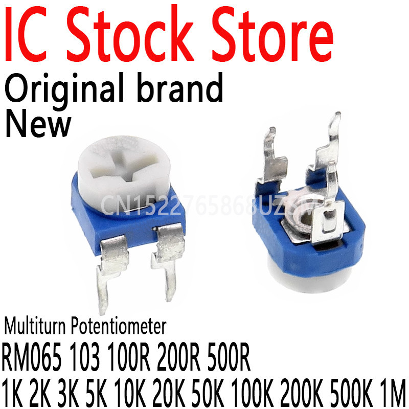 20PCS Multiturn Potentiometer Adjustable Resistors RM065 103 100R 200R ...