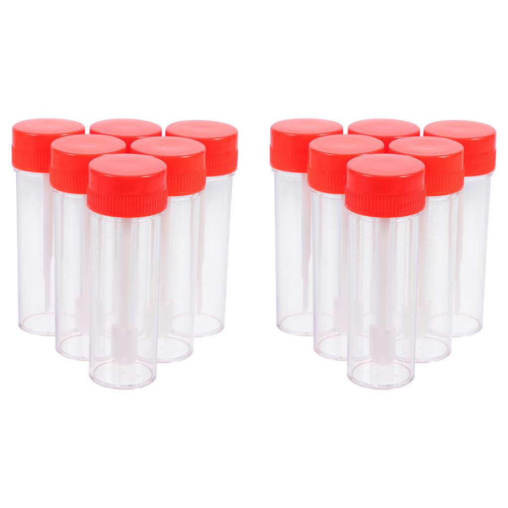 20 Pcs Stool Sampling Tube Lab Specimen Cups Sample Tubes with Covers ...