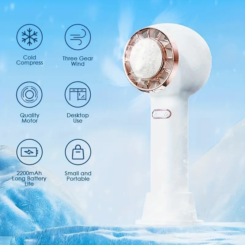 Handheld turbo fan/USB desktop fan, 3-speed small personal desktop fan ...