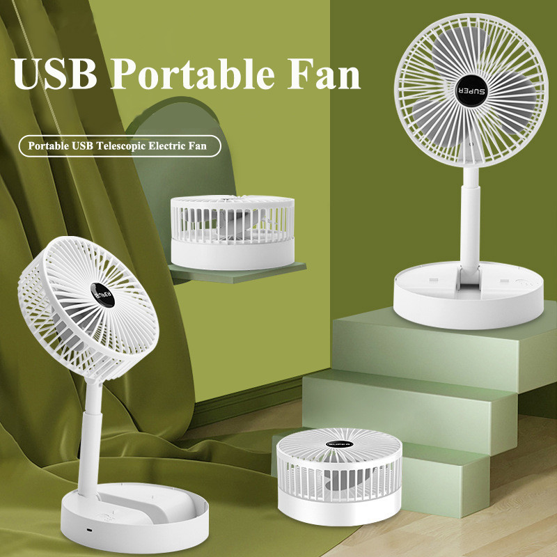 Desktop Electric Fan 180 Degree Adjustable Portable Fan Telescopic USB ...