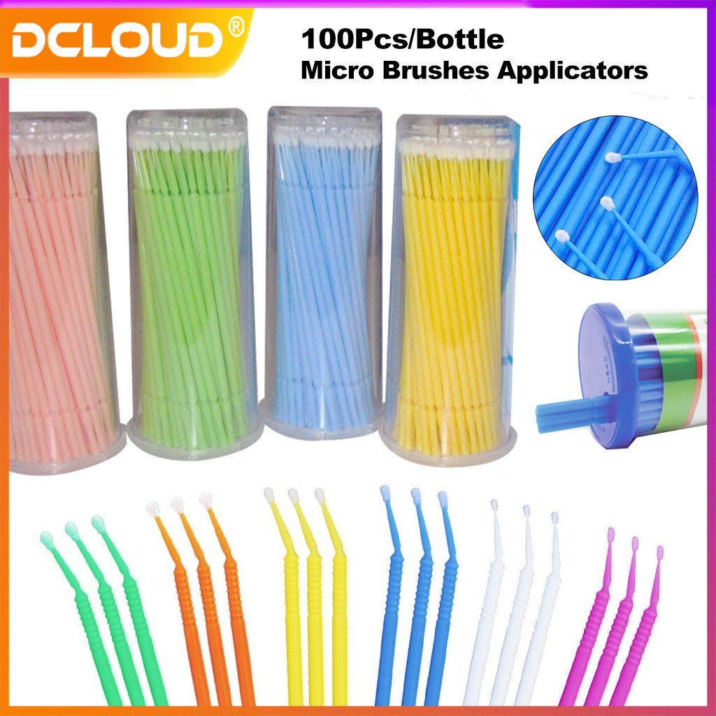 100Pcs/Bottle Dental Micro Brushes Disposable Applicators Micro Brush ...