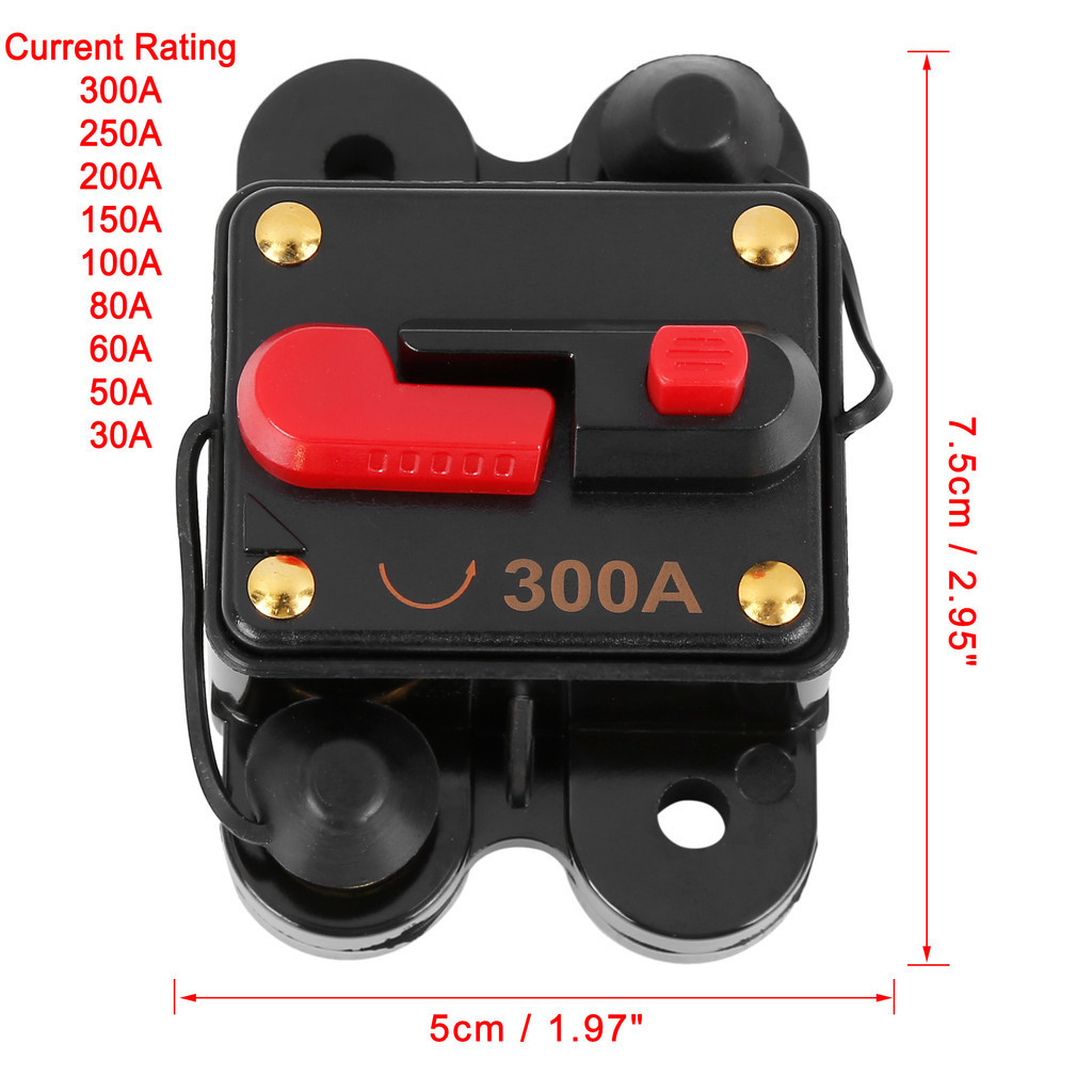 ⚔X Autohaux Fuse Holder Inverter Circuit Breaker Inline Protector 30A ...