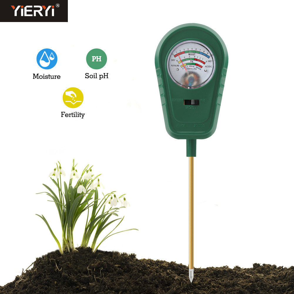 Portable 3-in-1 Soil Tester Earth PH Meter Moisture Fertility Acidity ...