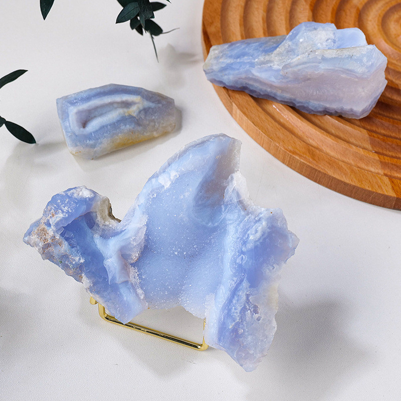 ~Natural Blue Lace Agate Geode Mineral Specimen Irregular Rough Ore ...