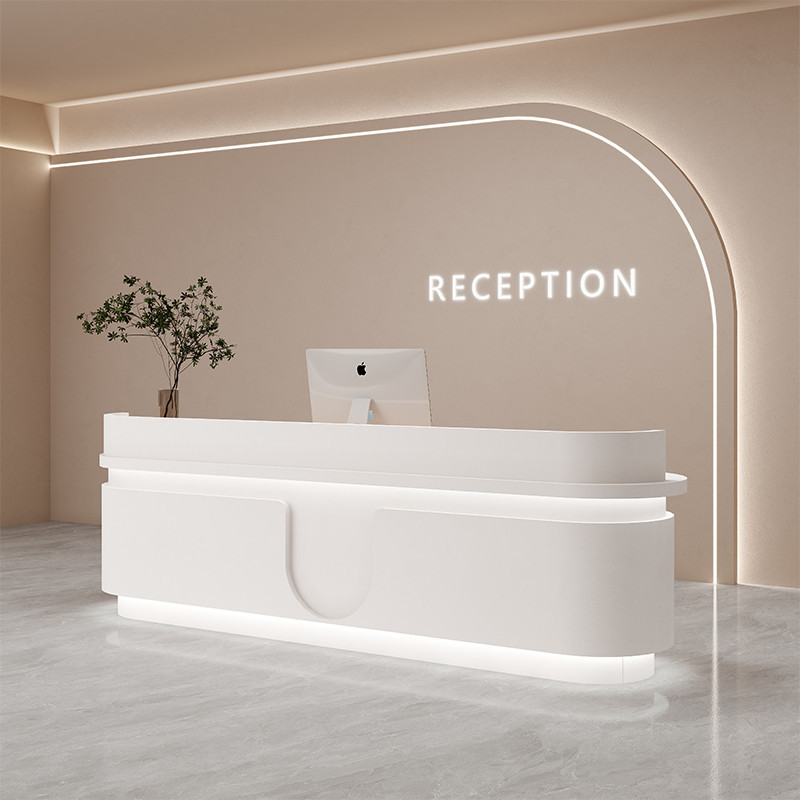 ~White Modern Reception Desks Front Hospital Closet Checkout Reception ...