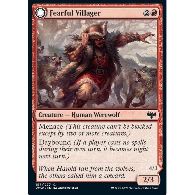Fearful Villager // Fearsome Werewolf - Magic The Gathering (MTG ...