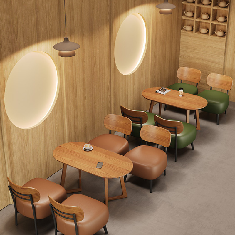 ♡Coffee shop, milk tea shop, table and chair combination negotiation ...