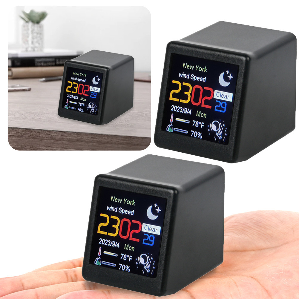WiFi Clock Desktop Digital Weather Clock Display Weather City Date Time ...