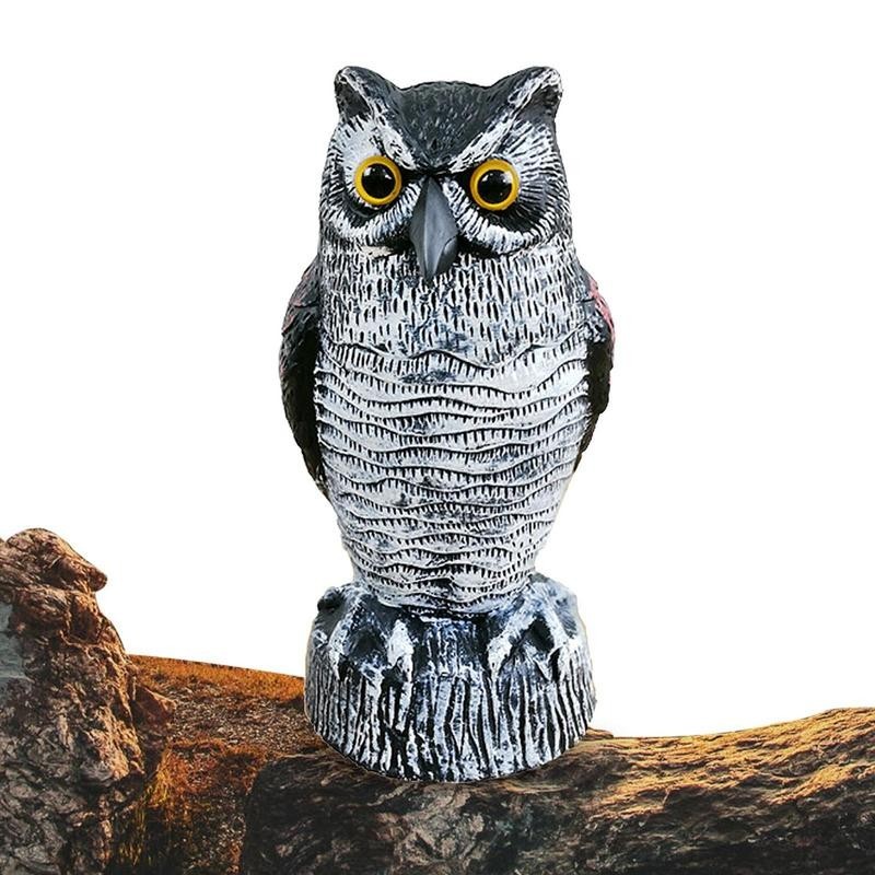 ☠Garden Bird Owl Decoy Realistic Bird Scarer Fake Owl Scarecrow Outdoor ...