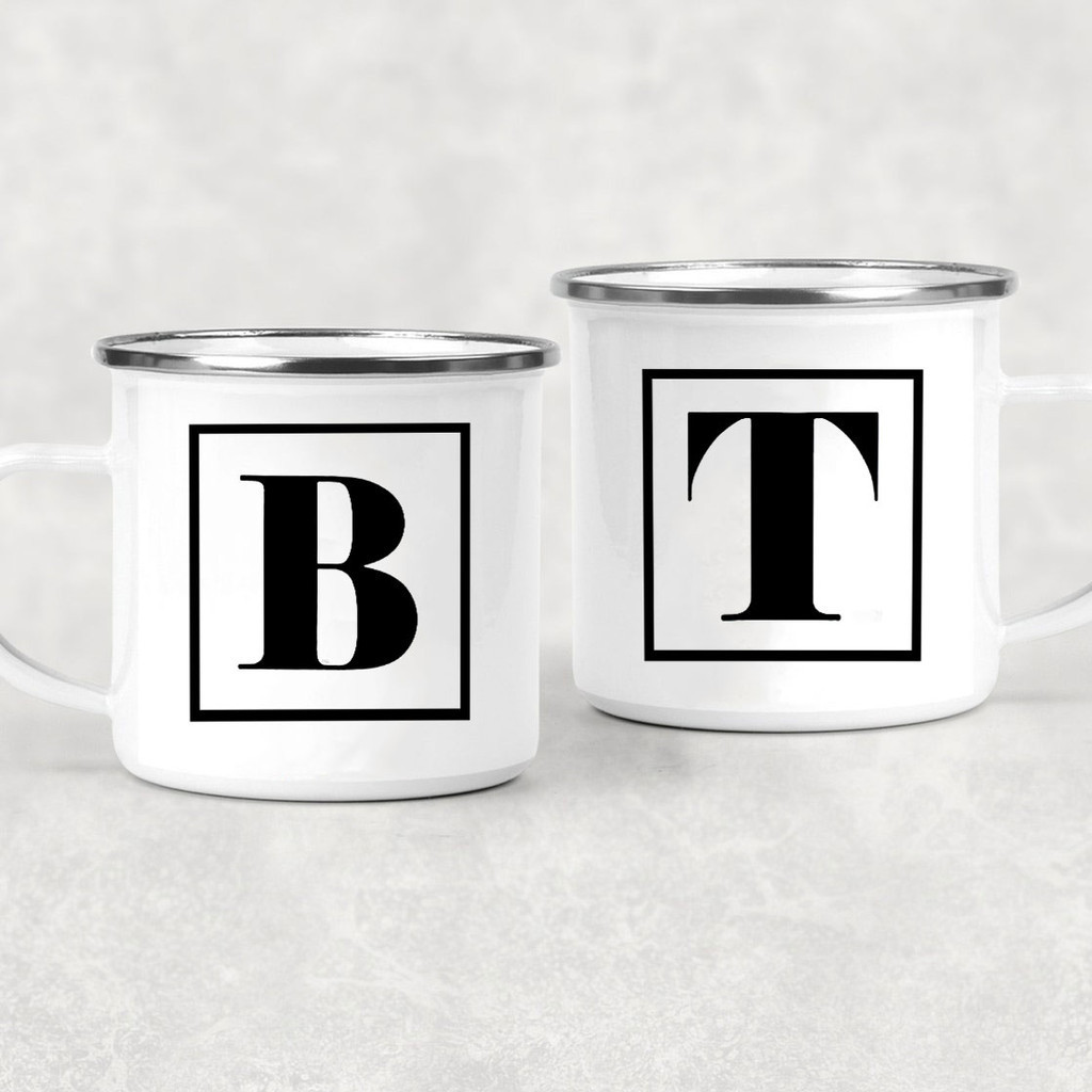 Personalised Initial Enamel Mugs Creative Coffee Mug Custom Letter ...