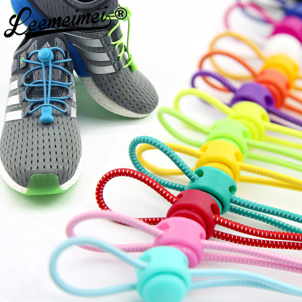 Stretching Lock lace 23 colors a pair Of Locking Shoe Laces Elastic ...