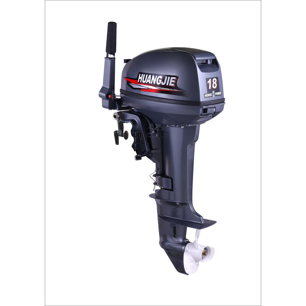 Low Noise Outboard Machine Huangjie 18HP 2 Stroke Boat Engine With Oil ...