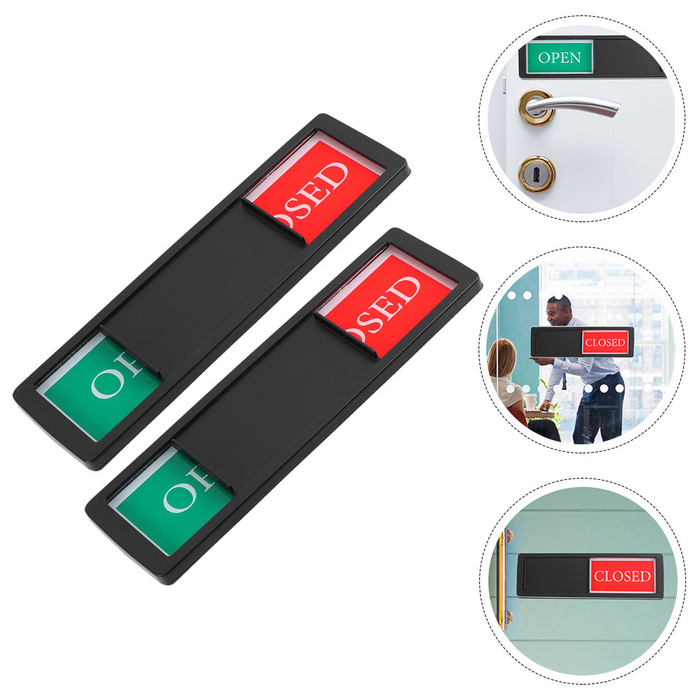 2 Pcs Sliding Door Slider Indicator Office Privacy Sign Acrylic Screen ...