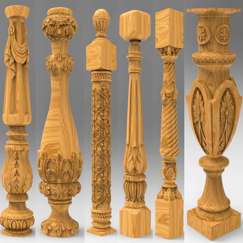 New Listing 6pcs 3d Stl Model Balusters For C Router Engraver Carving