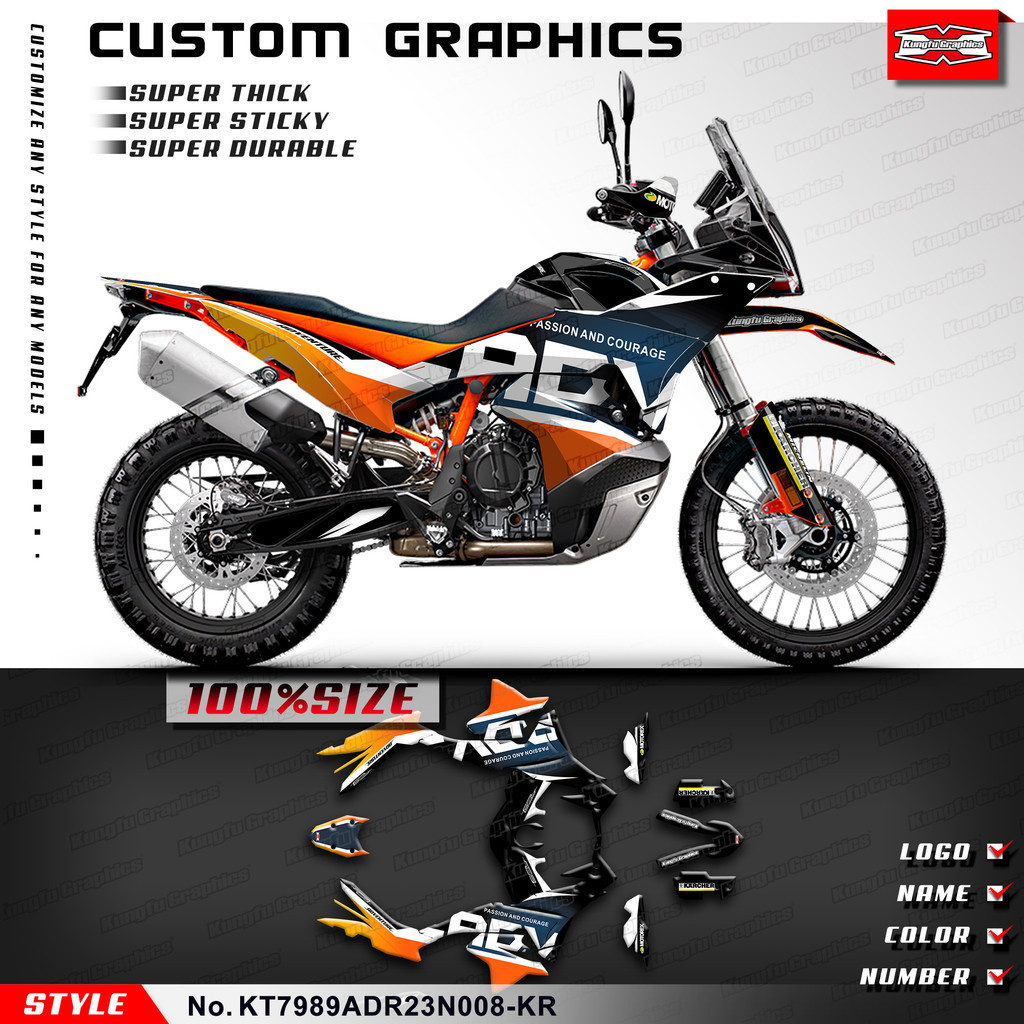 KUNGFU GRAPHICS Motorcycle Sticker Set Vinyl Wrap Full Decal Kit for ...