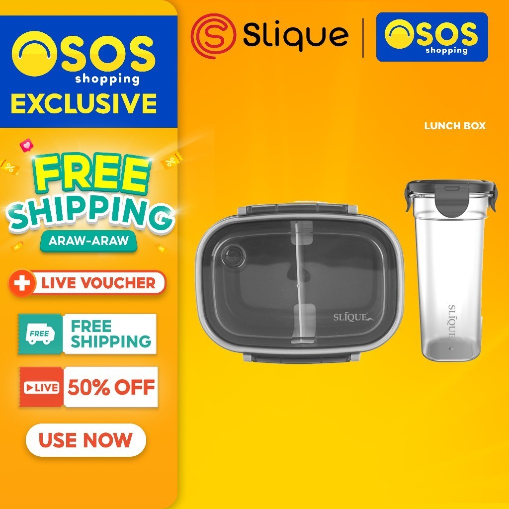 SLIQUE Premium Lunch Box Set 700ml & Tumbler Food Storage BPA Free ...
