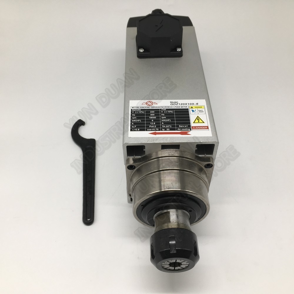 Changsheng 3PH 380V 6KW 8hp ER32 Range AC Spindle Motor Air Cooled Fan ...