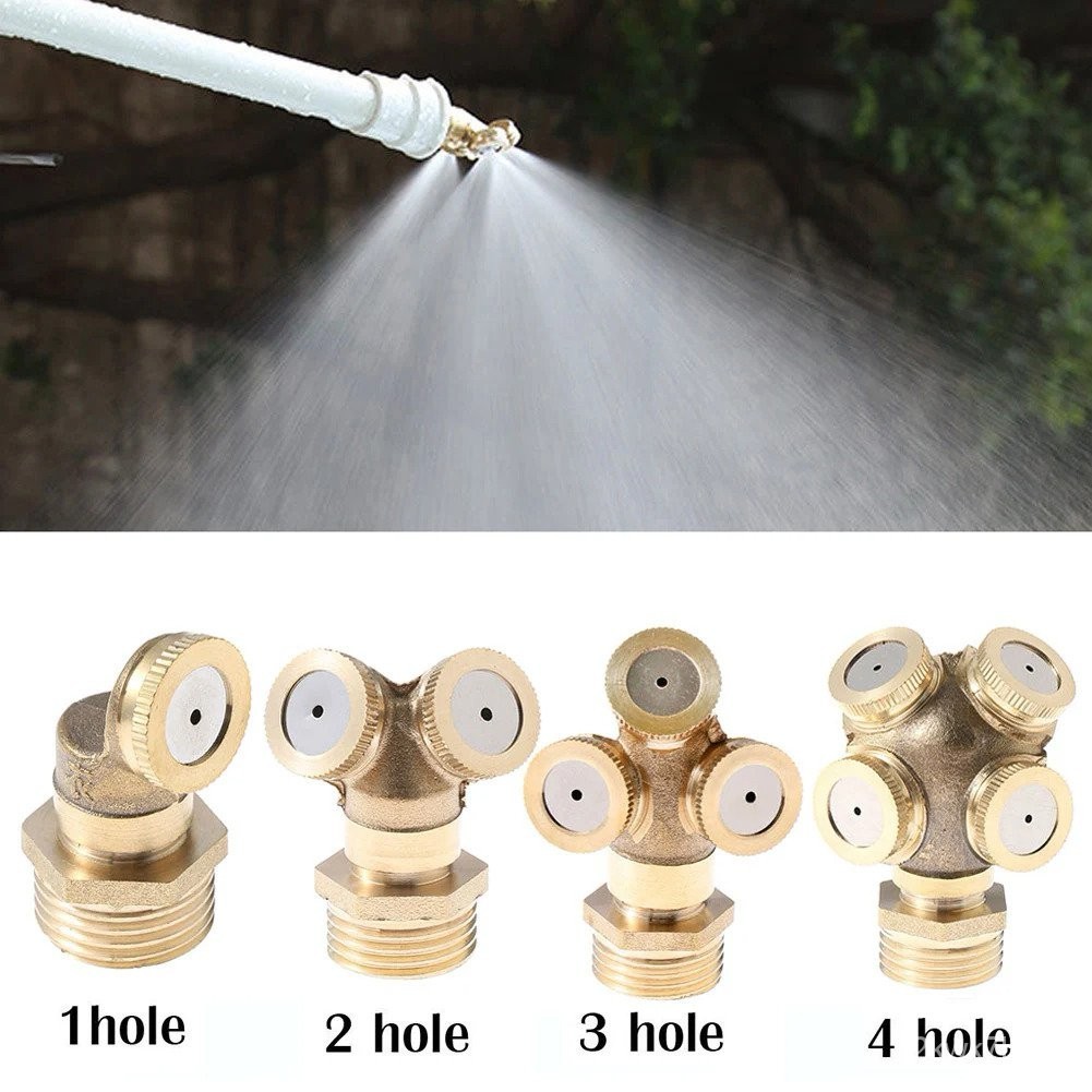 1/2"; Misting Nozzle Brass Atomizing Spray Fitting Nebulizer Hose Connector Water Sprinkler ...