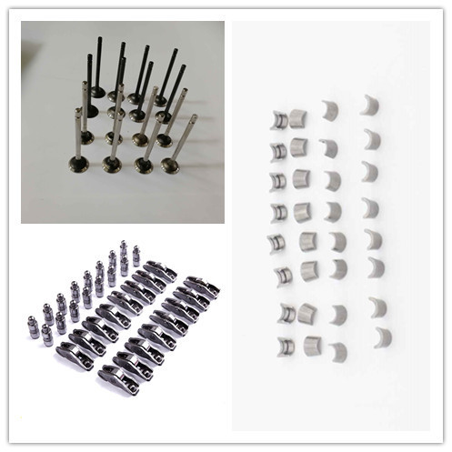 Intake and exhaust valves, rocker arms, valve lock clips, hydraulic ...