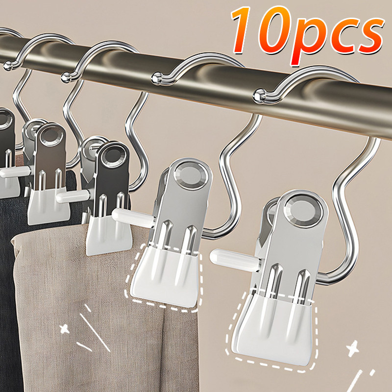 10/1pcs Stainless Steel Clothespins Laundry Clothes Peg With Hook ...